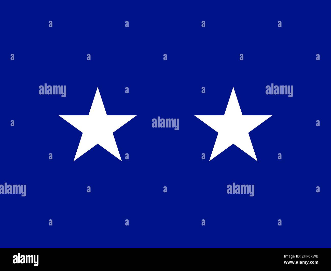 The flag of a USA airforce Major General of a pair of white stars set ...