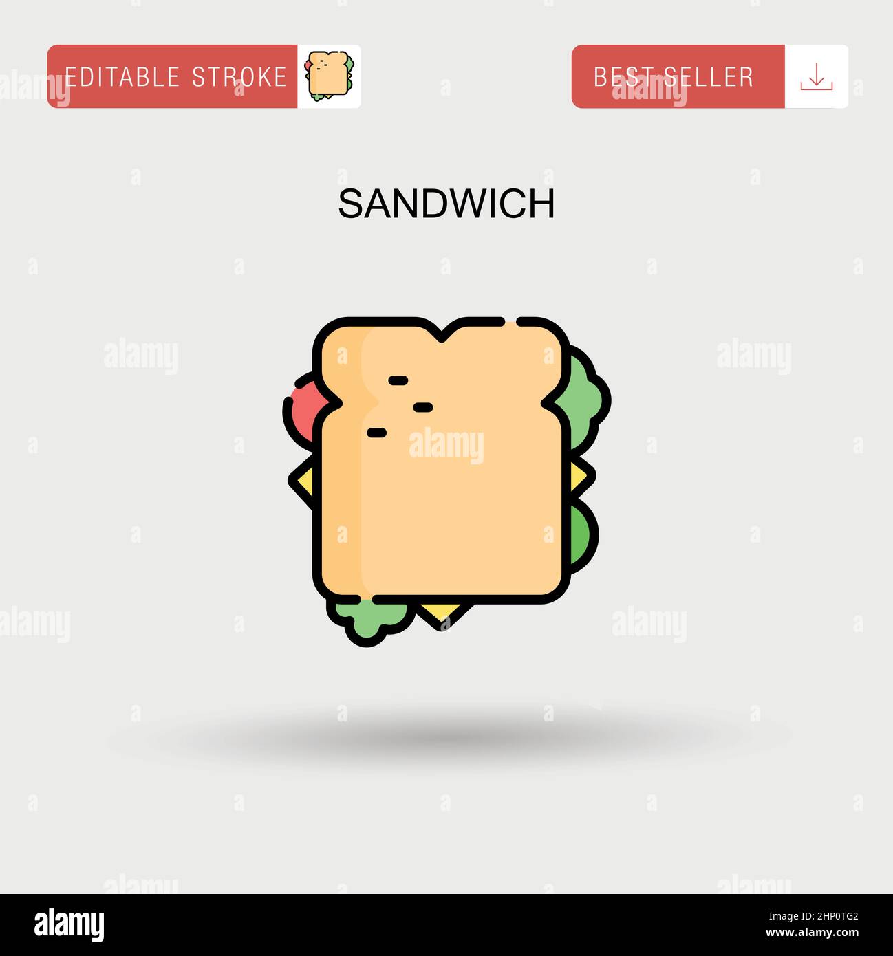 Sandwich Simple vector icon Stock Vector Image & Art - Alamy