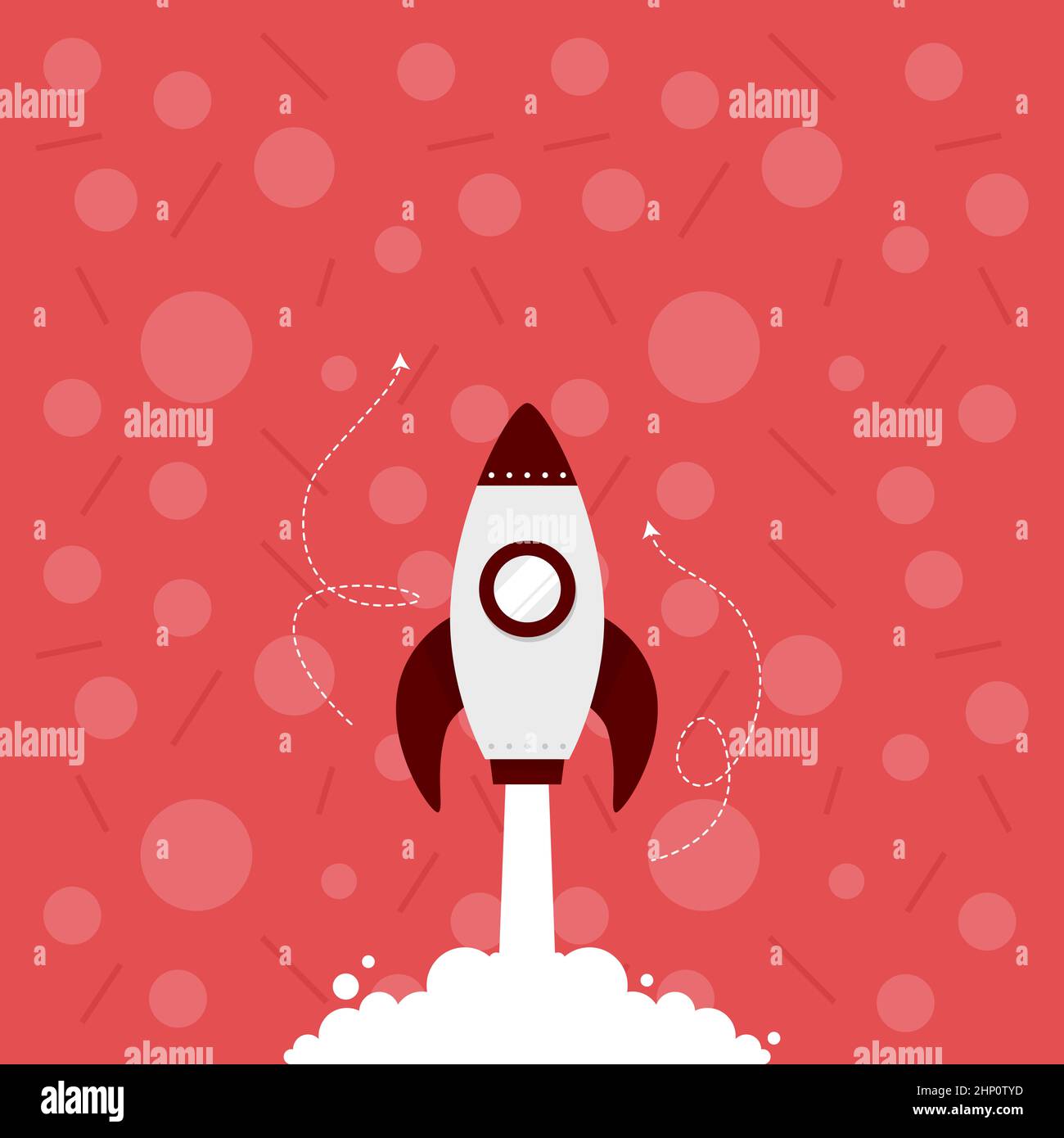 Illustration Of Rocket Ship Launching Fast Straight Up To The Outer ...