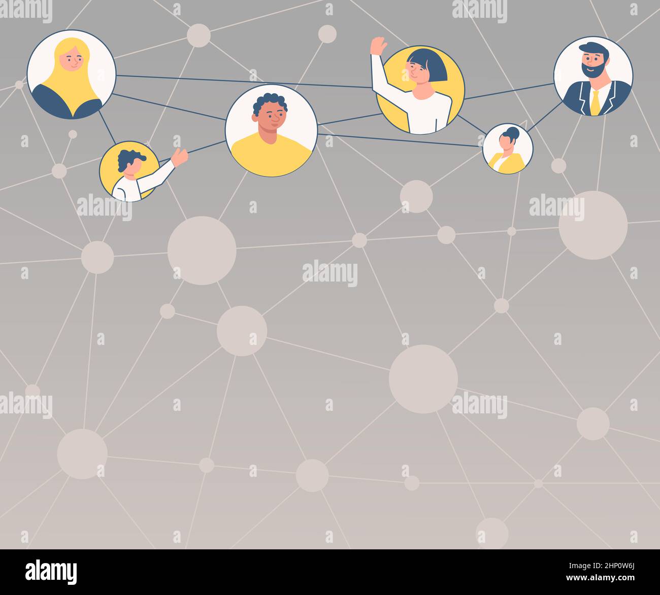 Different People In Circles Chatting Together And Connected Social ...