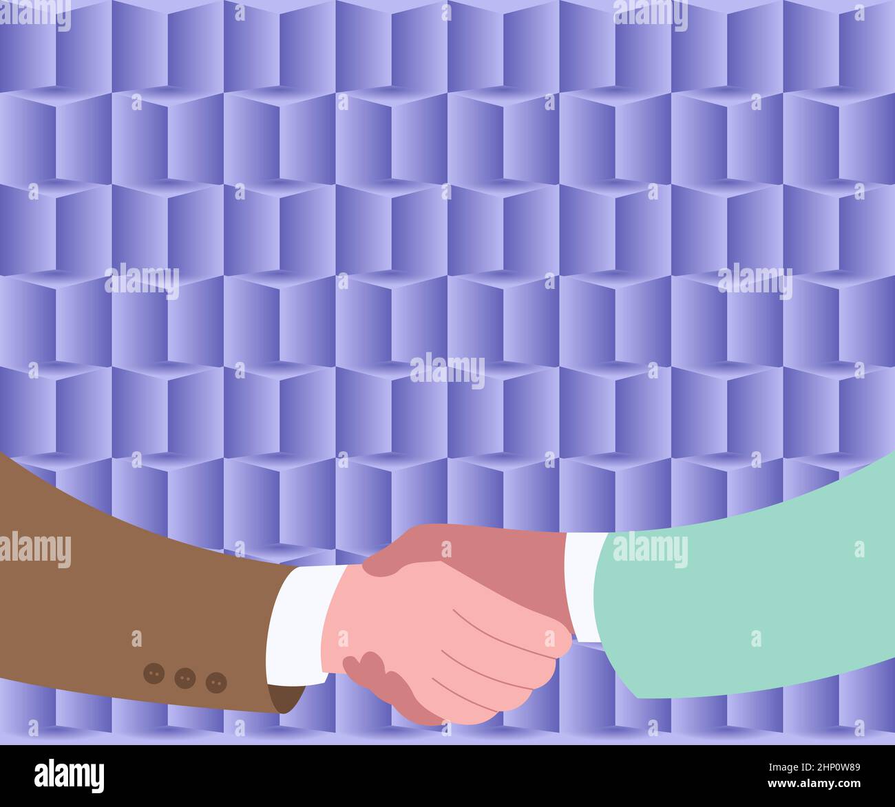 Two Men Drawing With Paper Background Shake Hands Presenting Agreement ...