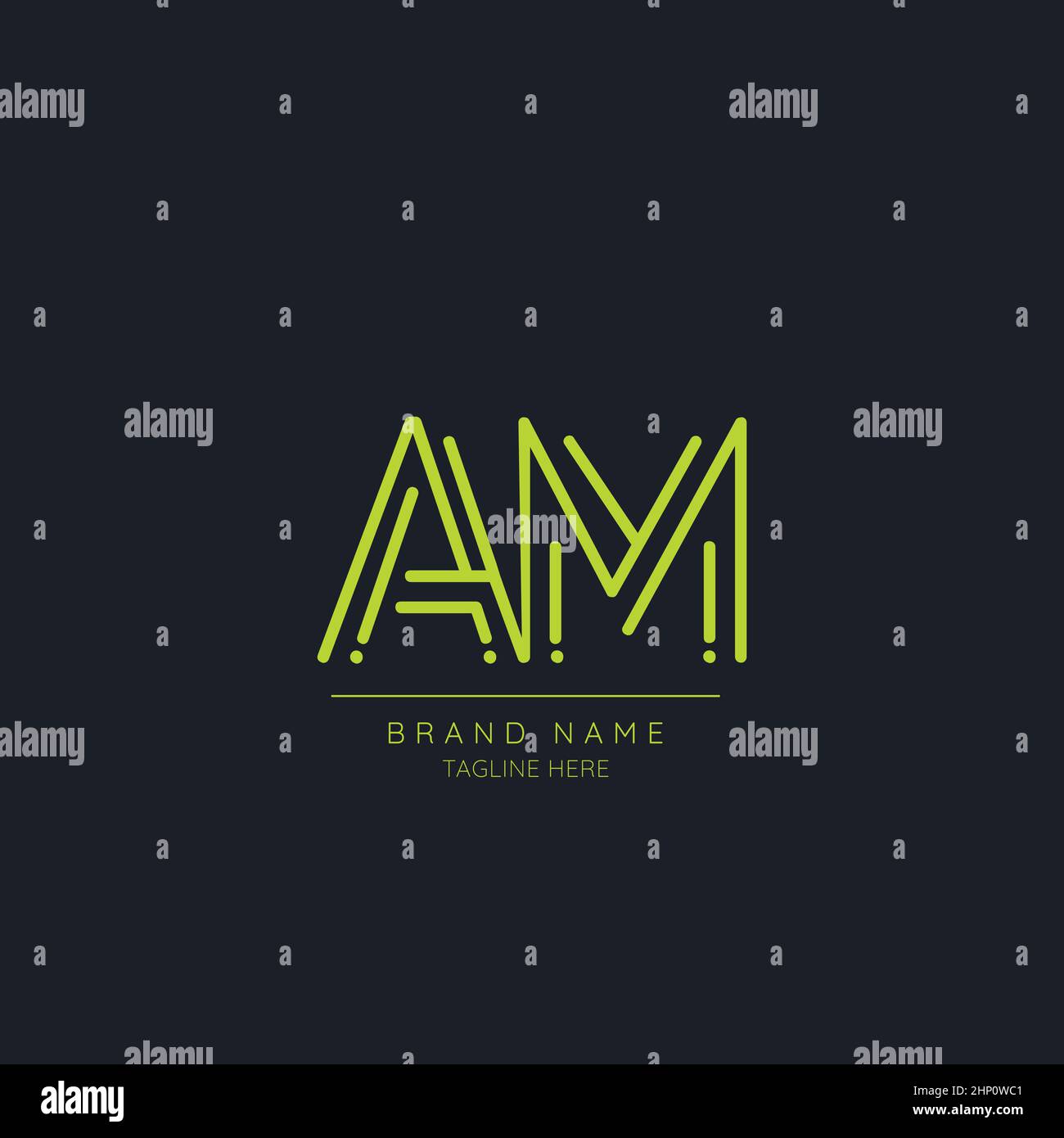 Minimal Initial Alphabet letter Logo icon AM Stock Vector Image & Art ...