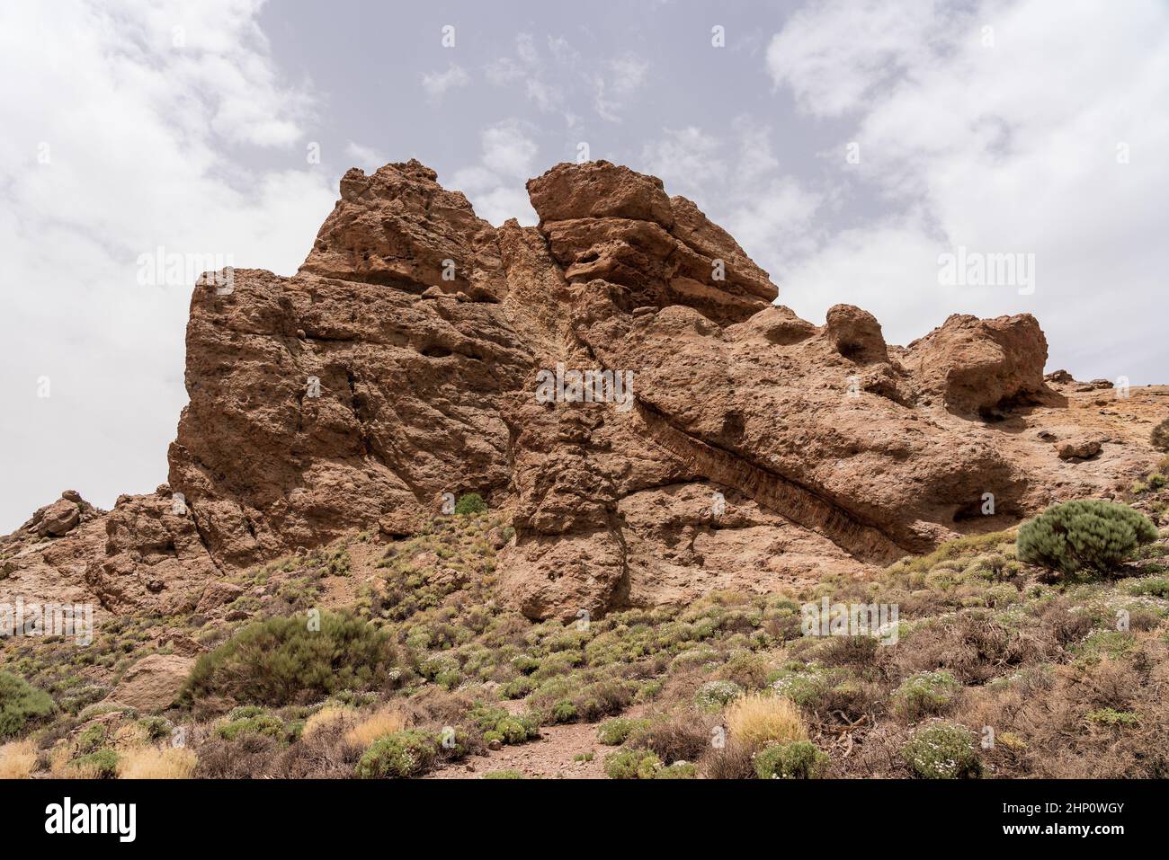 The lava fields of Las Canadas caldera of Teide volcano and rock ...