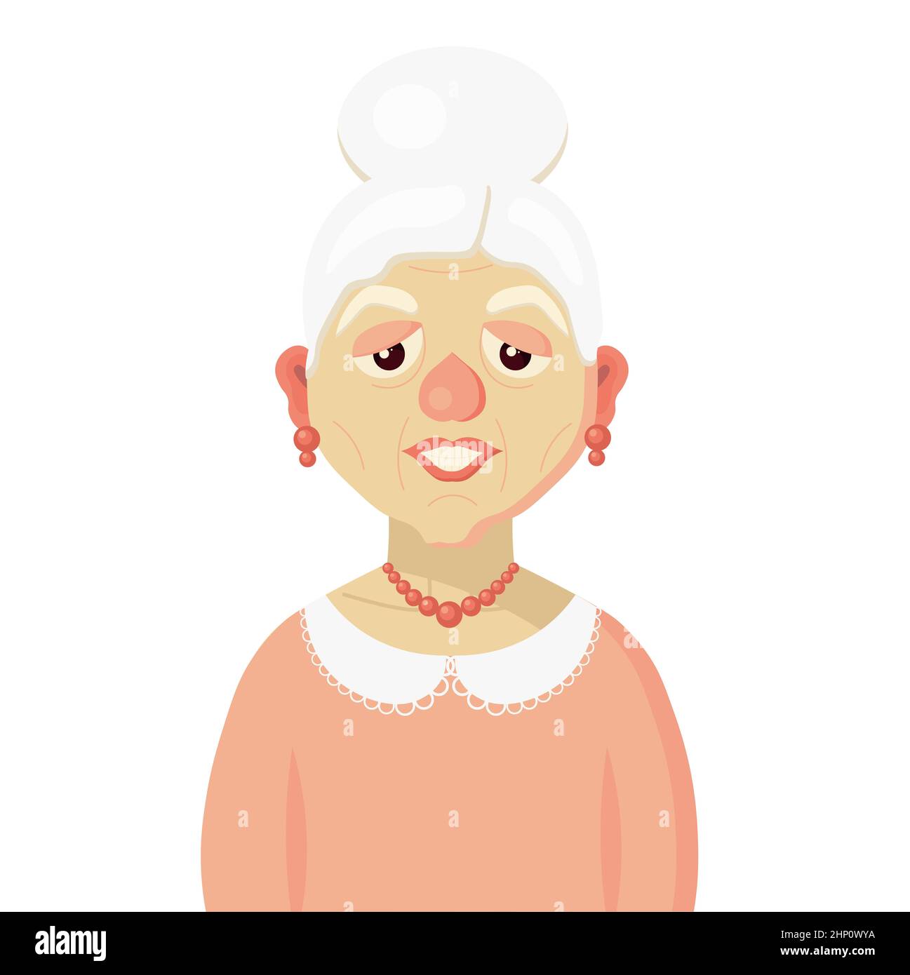 Nice old lady. Old woman. Grandma character. vector illustration ...