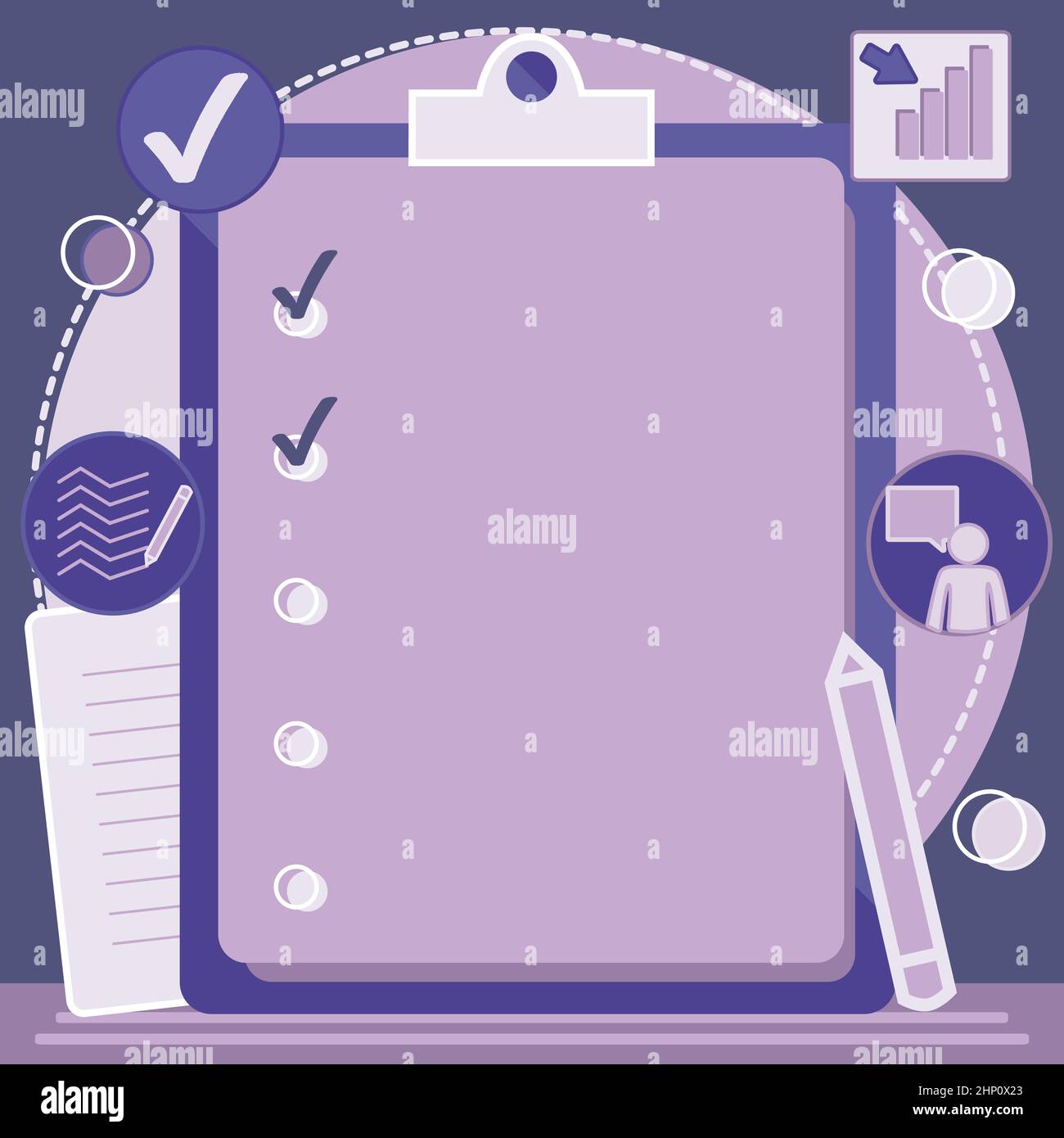 Clipboard Drawing With Checklist Marked Done Items On List Stock Photo ...