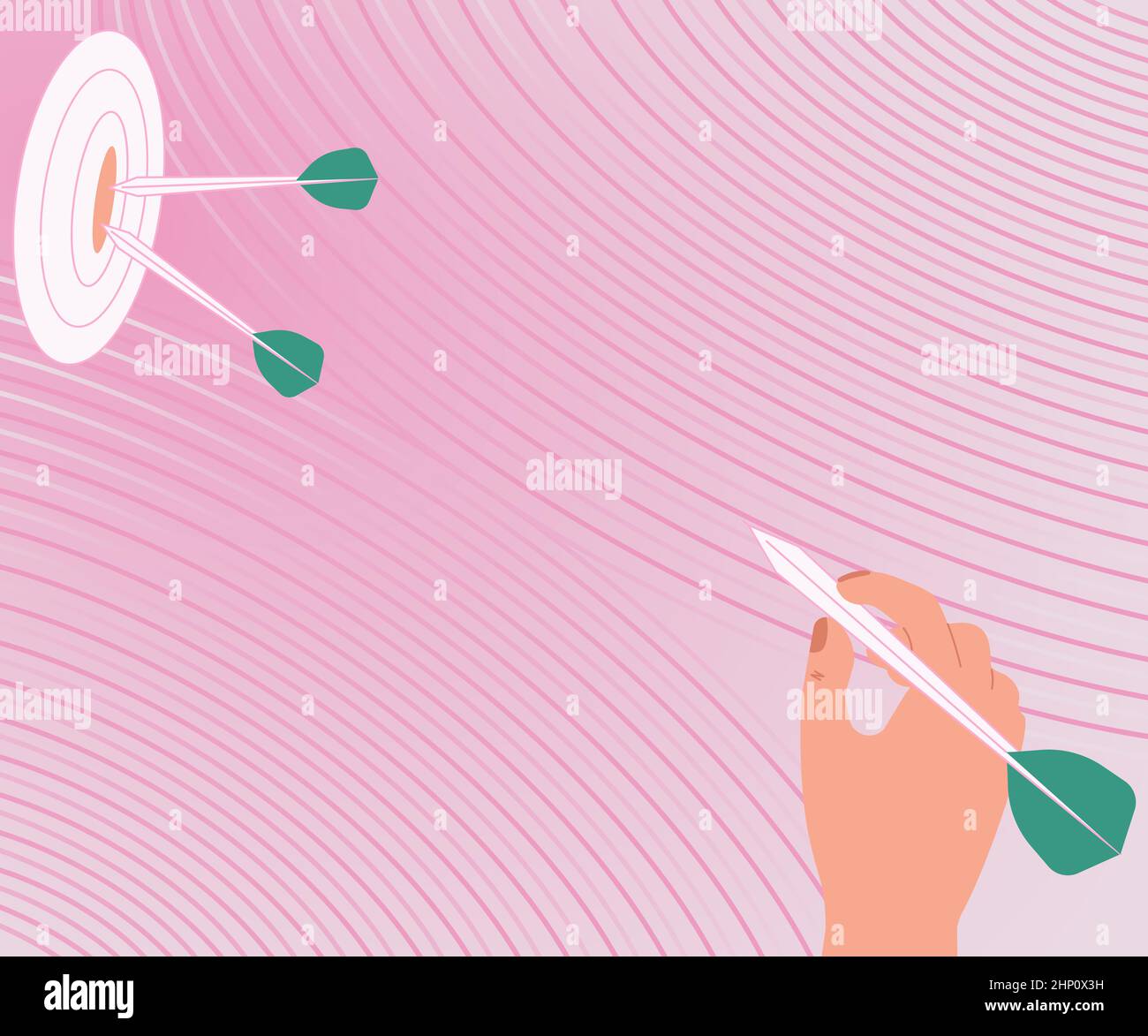 Presenting Message Hitting Target Concept, Abstract Announcing Goal ...