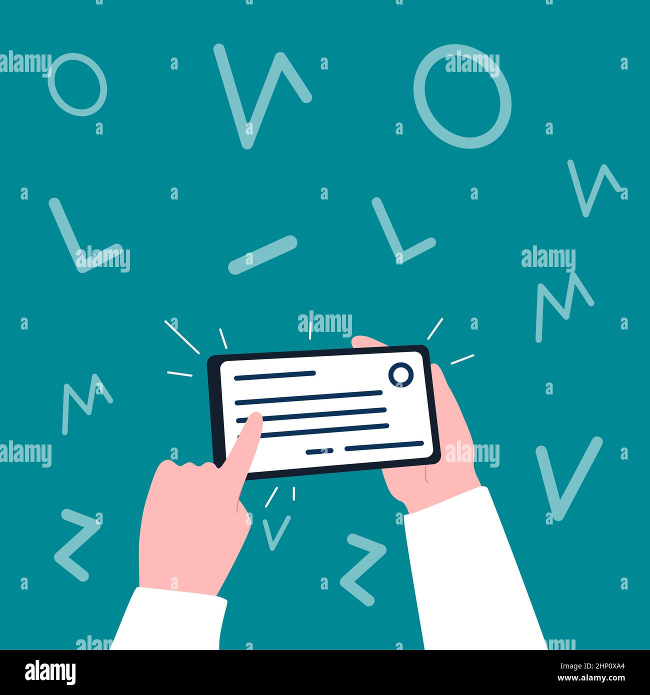 Illustration Of Hand Holding Important Identification Card Pointing It Stock Photo - Alamy