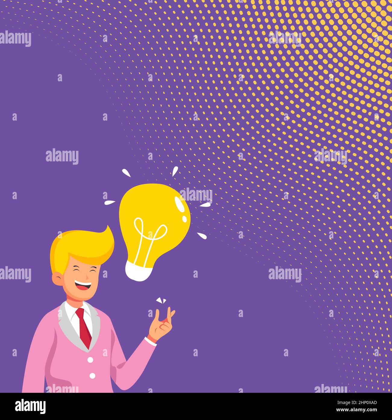 Gentleman Drawing Standing Having New Idea Presented With Light Bulb ...