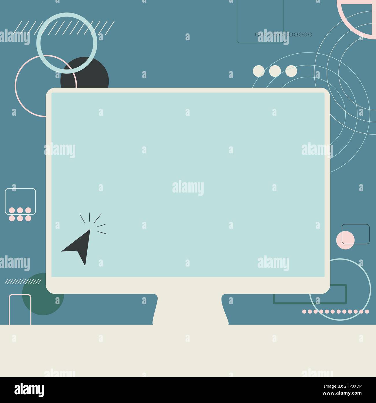 Illustration Of Cursor In Blank Screen Monitor Searching Ideas Stock ...