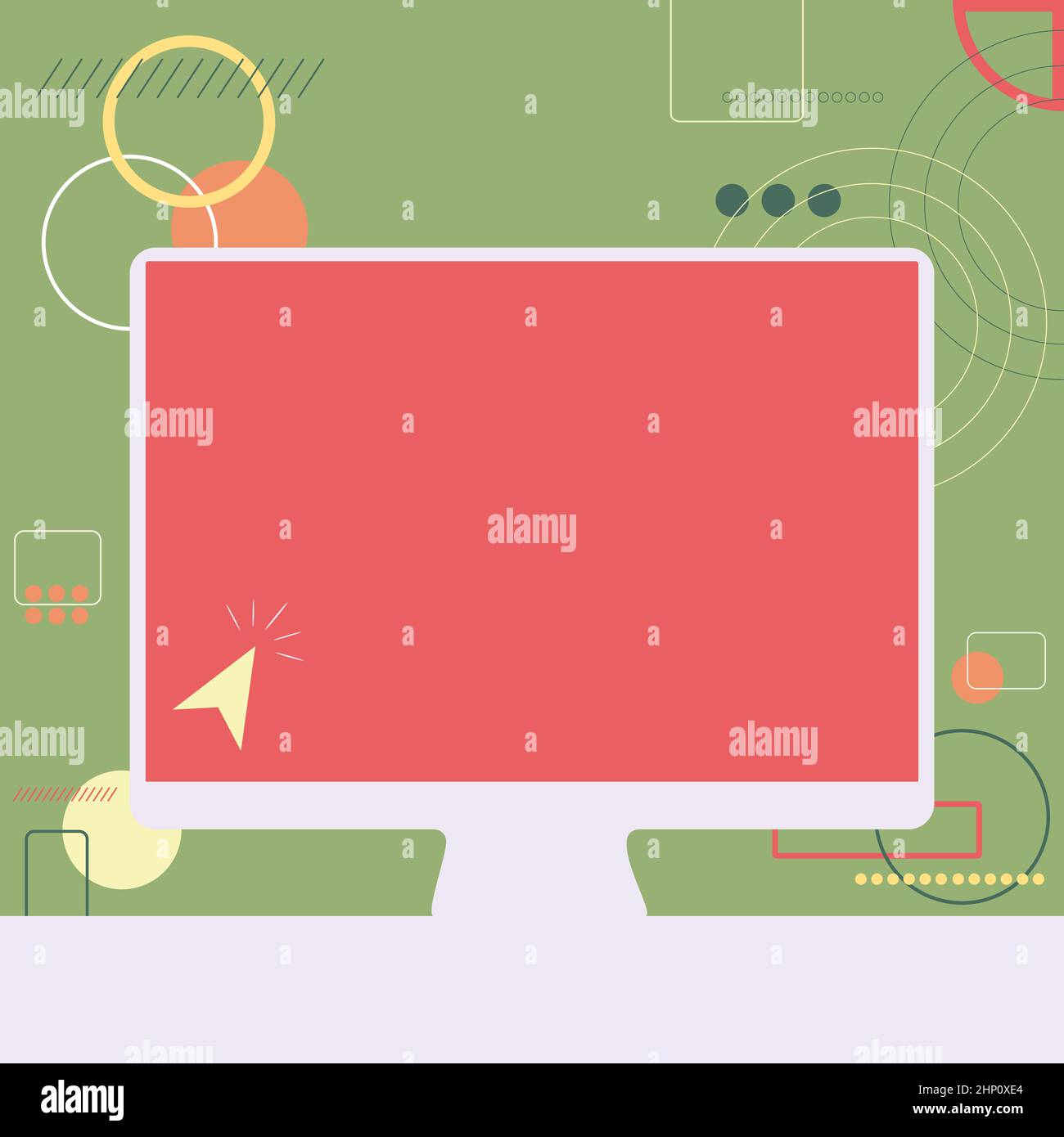 Illustration Of Cursor In Blank Screen Monitor Searching Ideas Stock ...