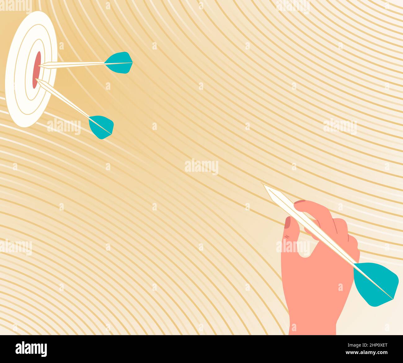 Presenting Message Hitting Target Concept, Abstract Announcing Goal ...