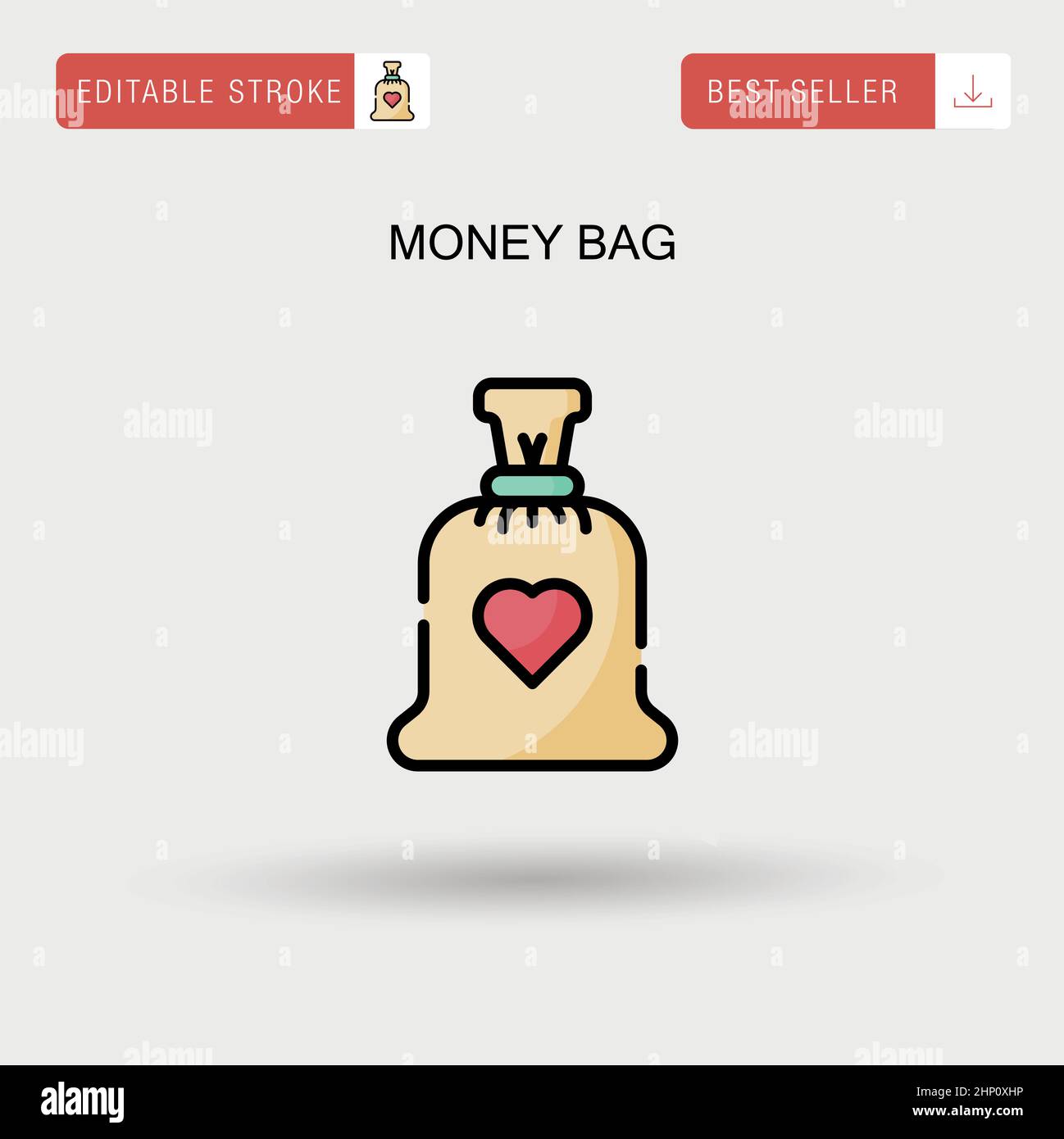 Money bag Simple vector icon Stock Vector Image & Art - Alamy