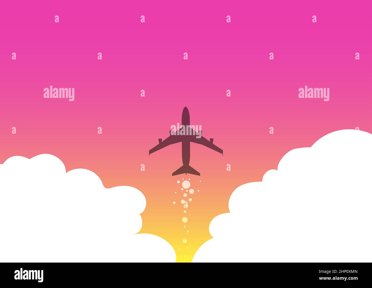 Illustration Of Airplane Launching Fast Straight Up To The Skies Stock ...