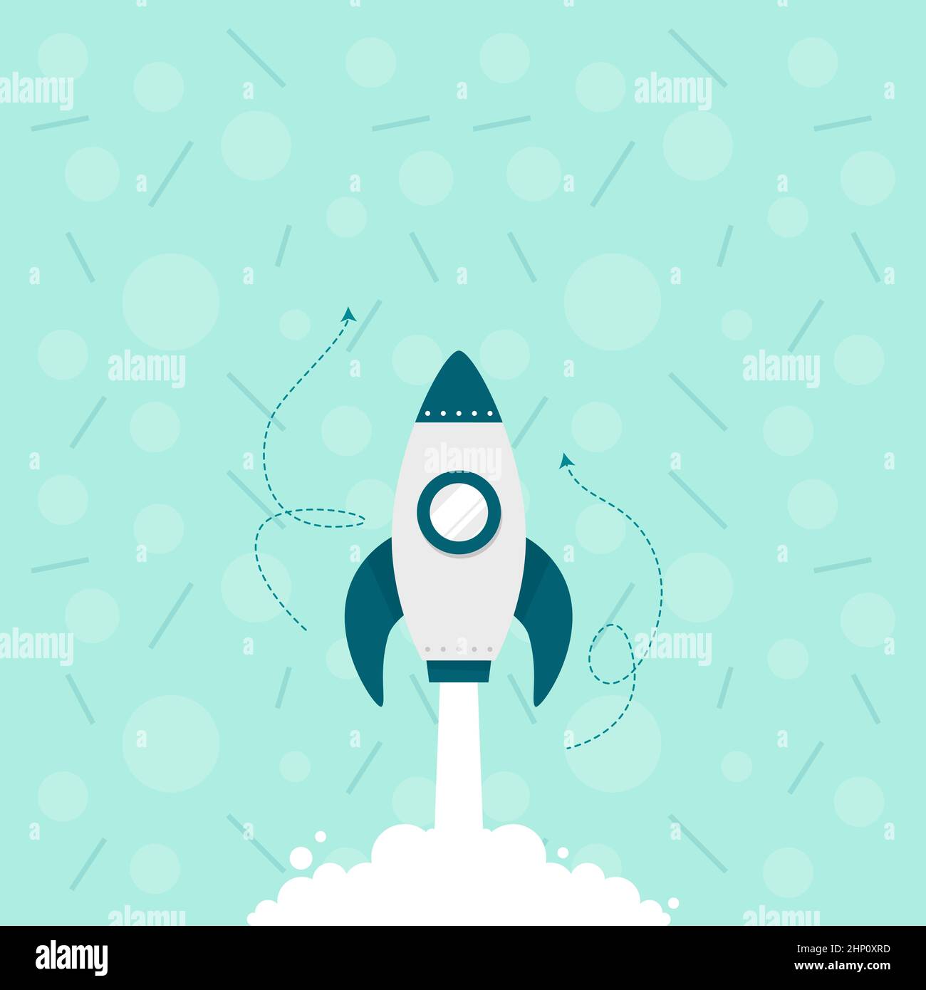 Illustration Of Rocket Ship Launching Fast Straight Up To The Outer ...