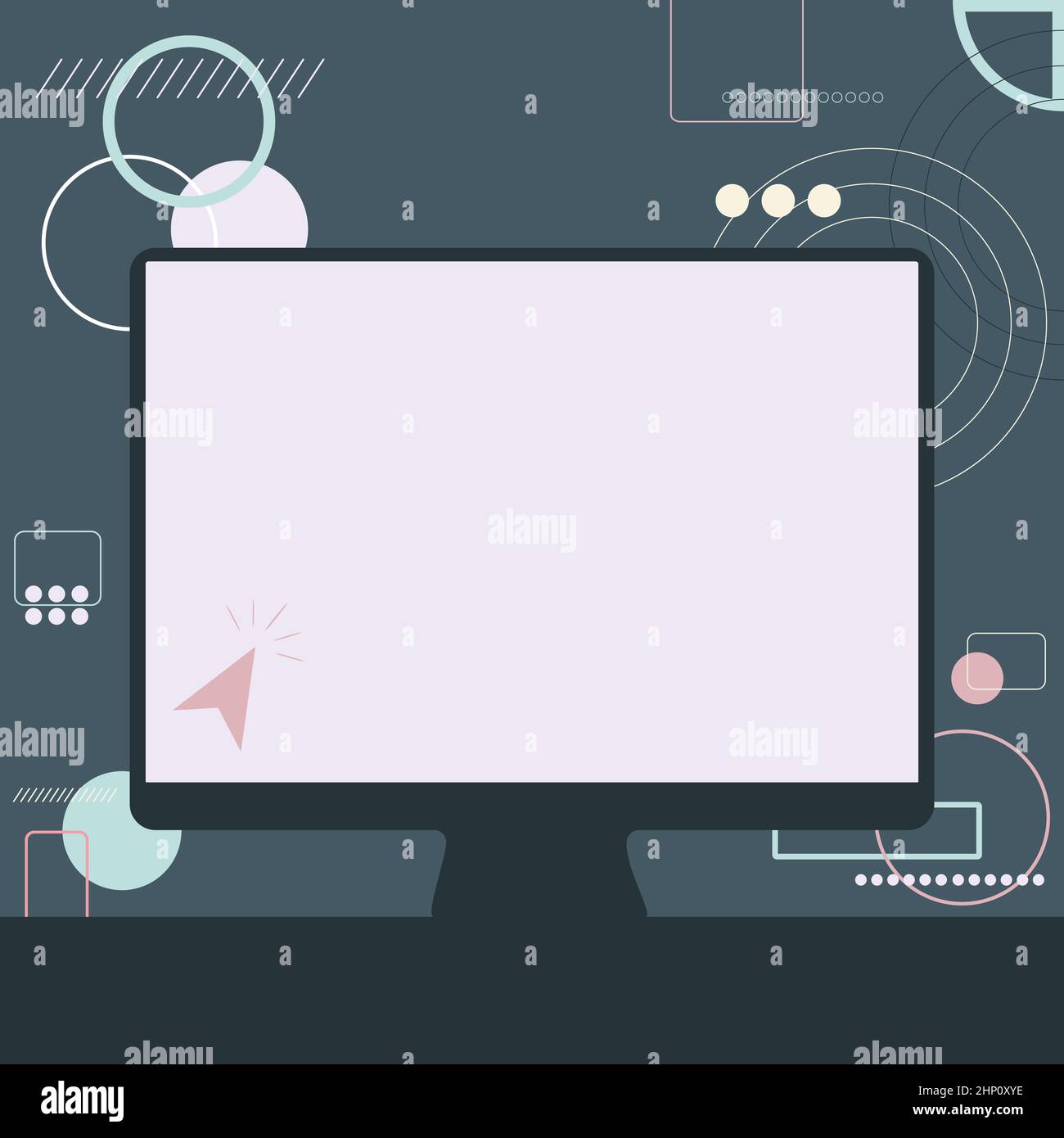 Illustration Of Cursor In Blank Screen Monitor Searching Ideas Stock ...