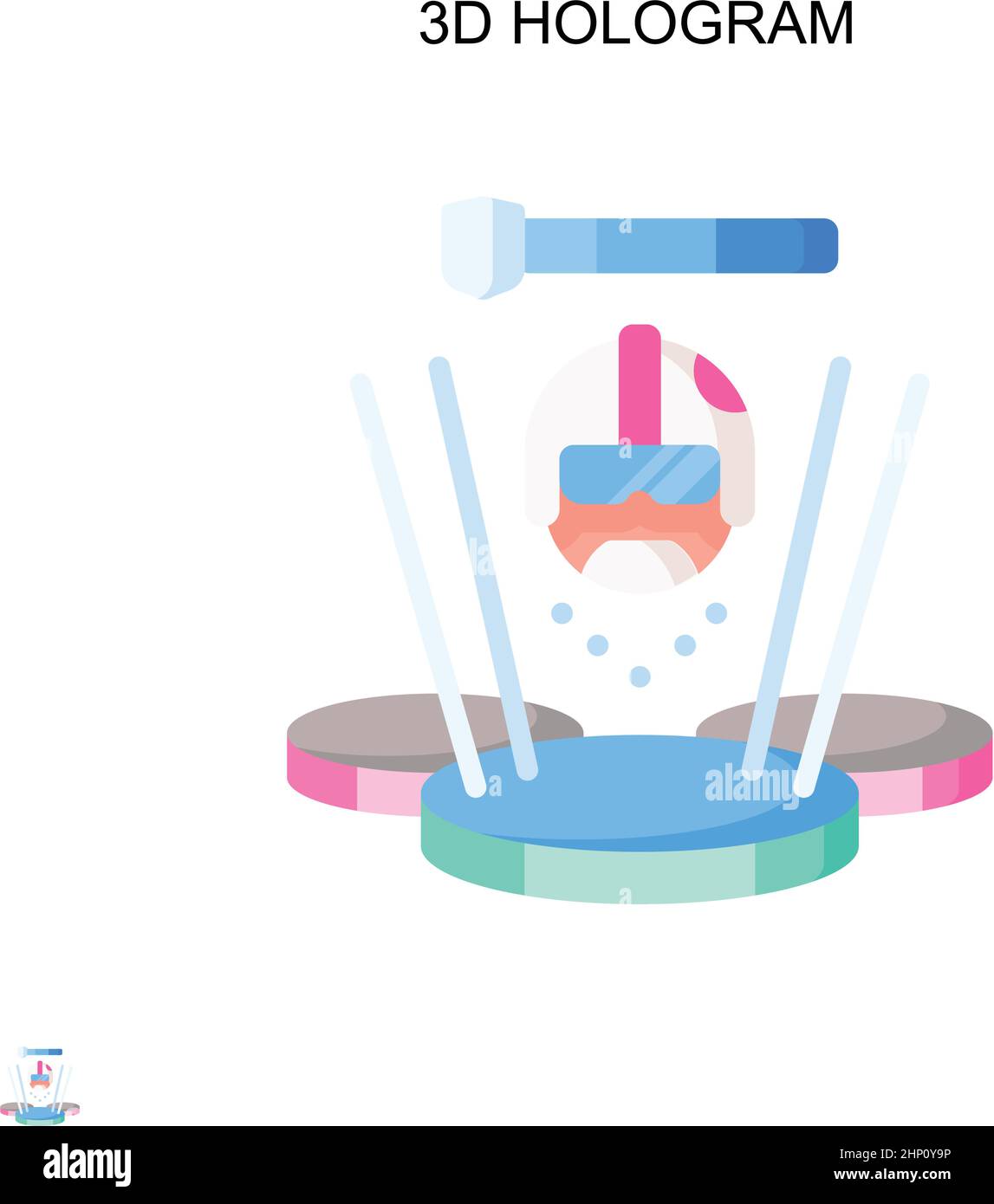 3d hologram Simple vector icon. Illustration symbol design template for ...