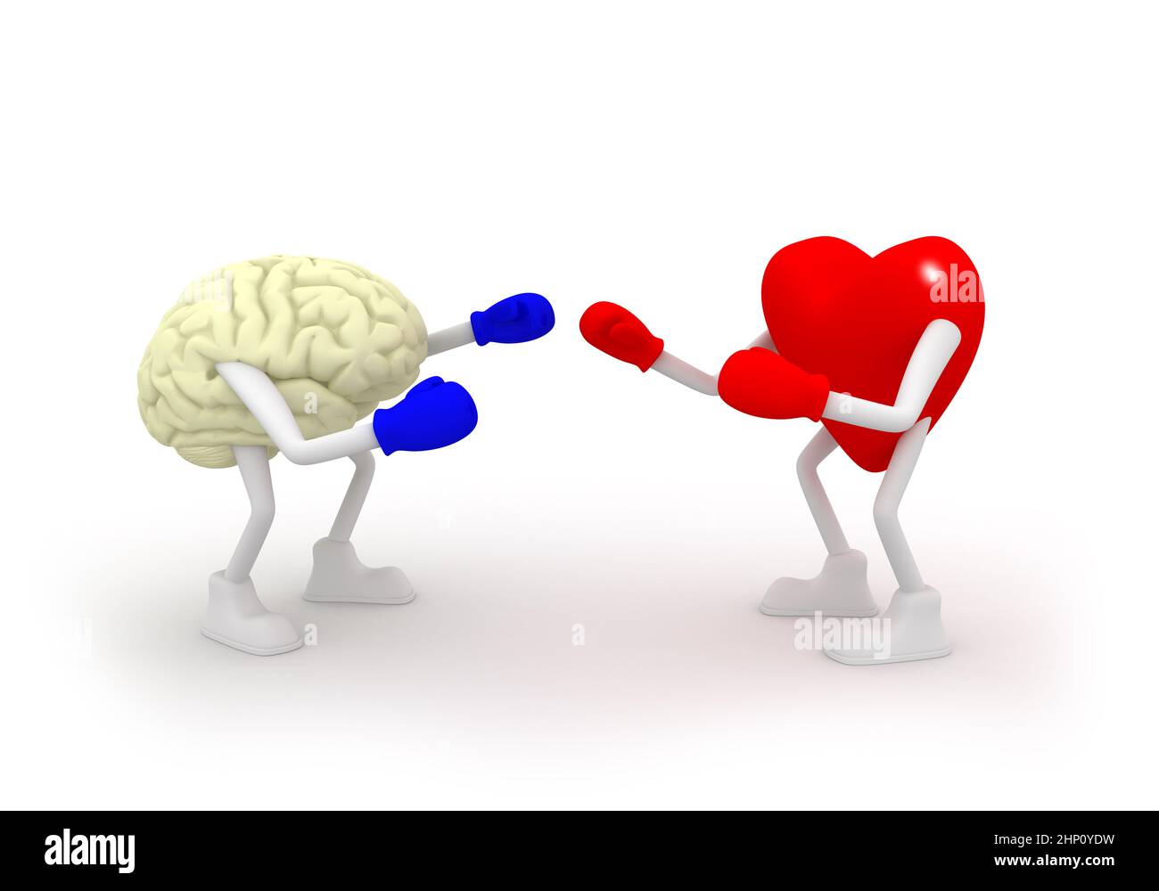 Heart vs Mind. Fighting Stock Photo - Alamy