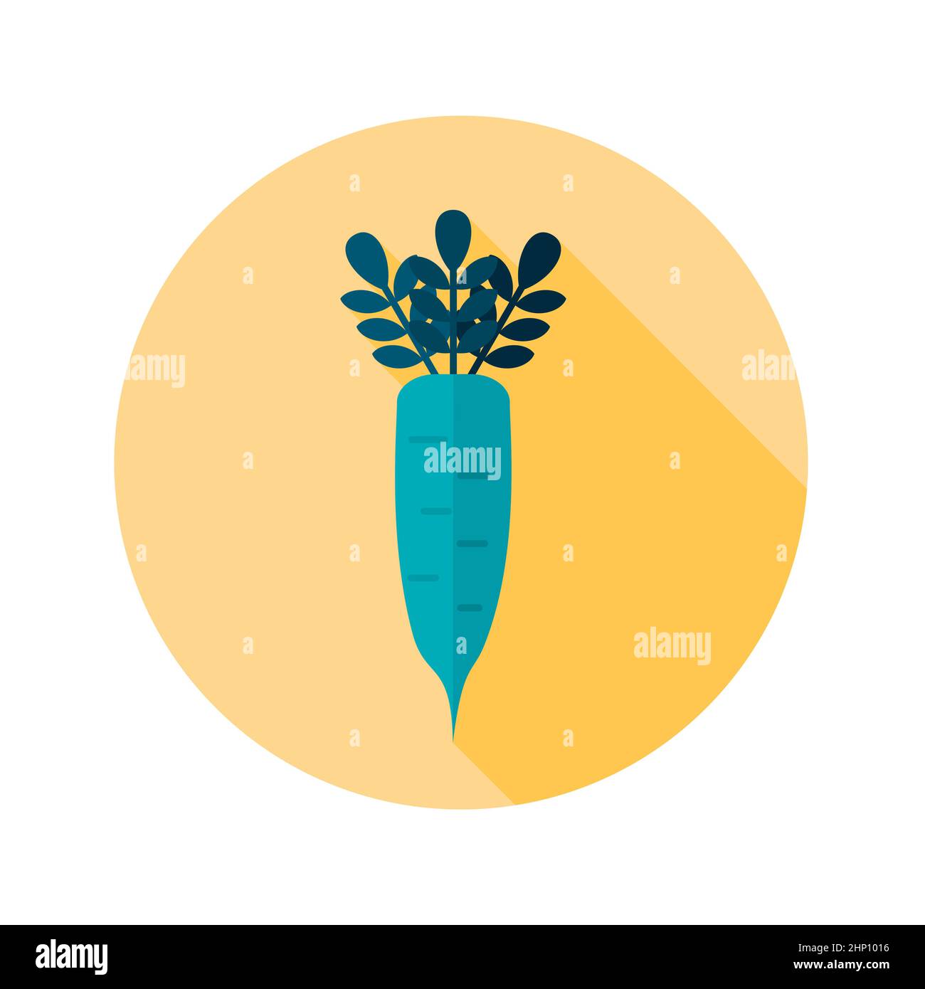 Daikon flat icon. Vegetable root vector illustration Stock Photo - Alamy