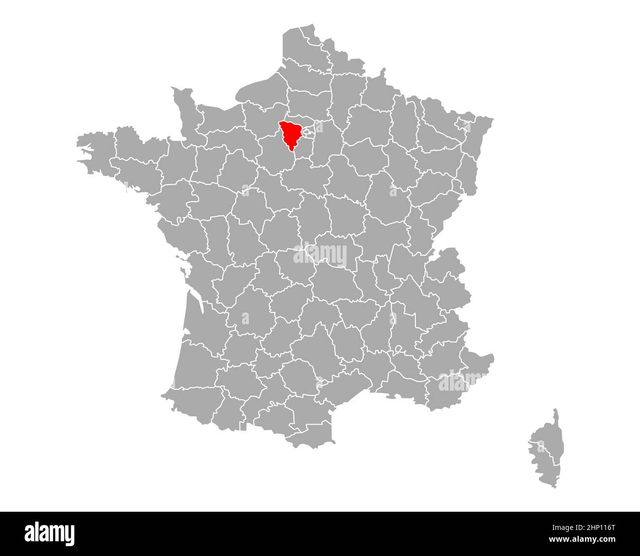 Map of Yvelines in France Stock Photo - Alamy