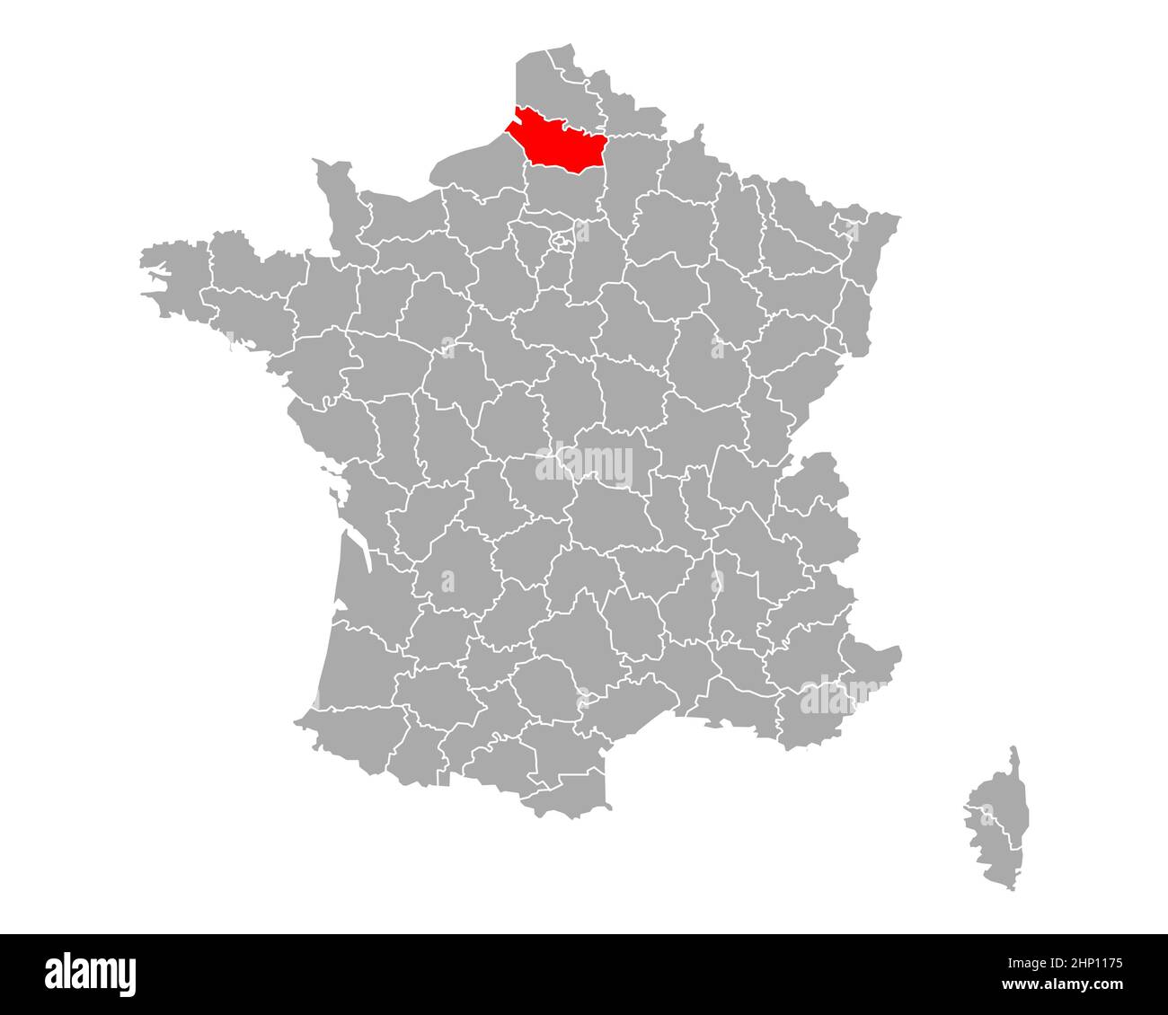 Map of Somme in France Stock Photo - Alamy