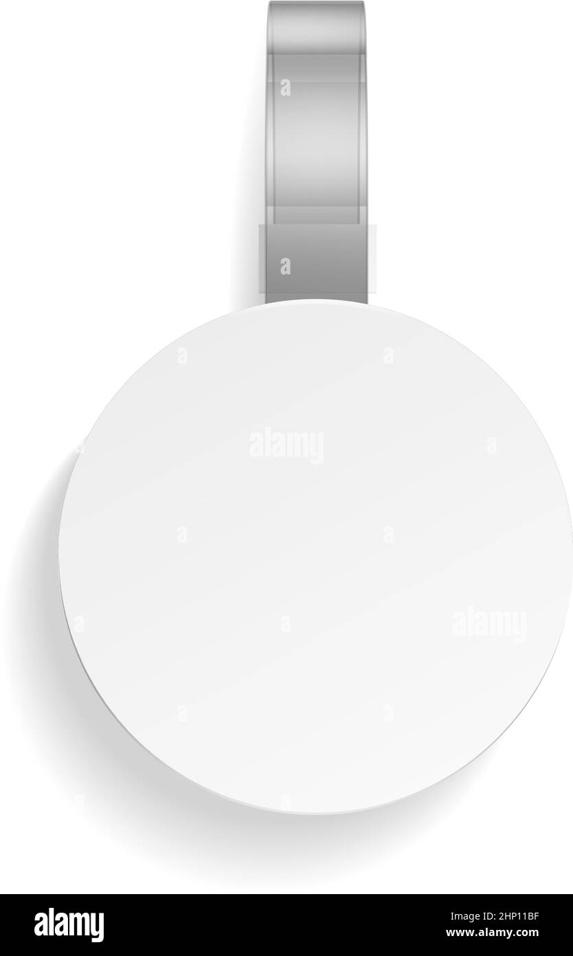 Round wobbler. Blank white plastic tag template Stock Vector Image ...