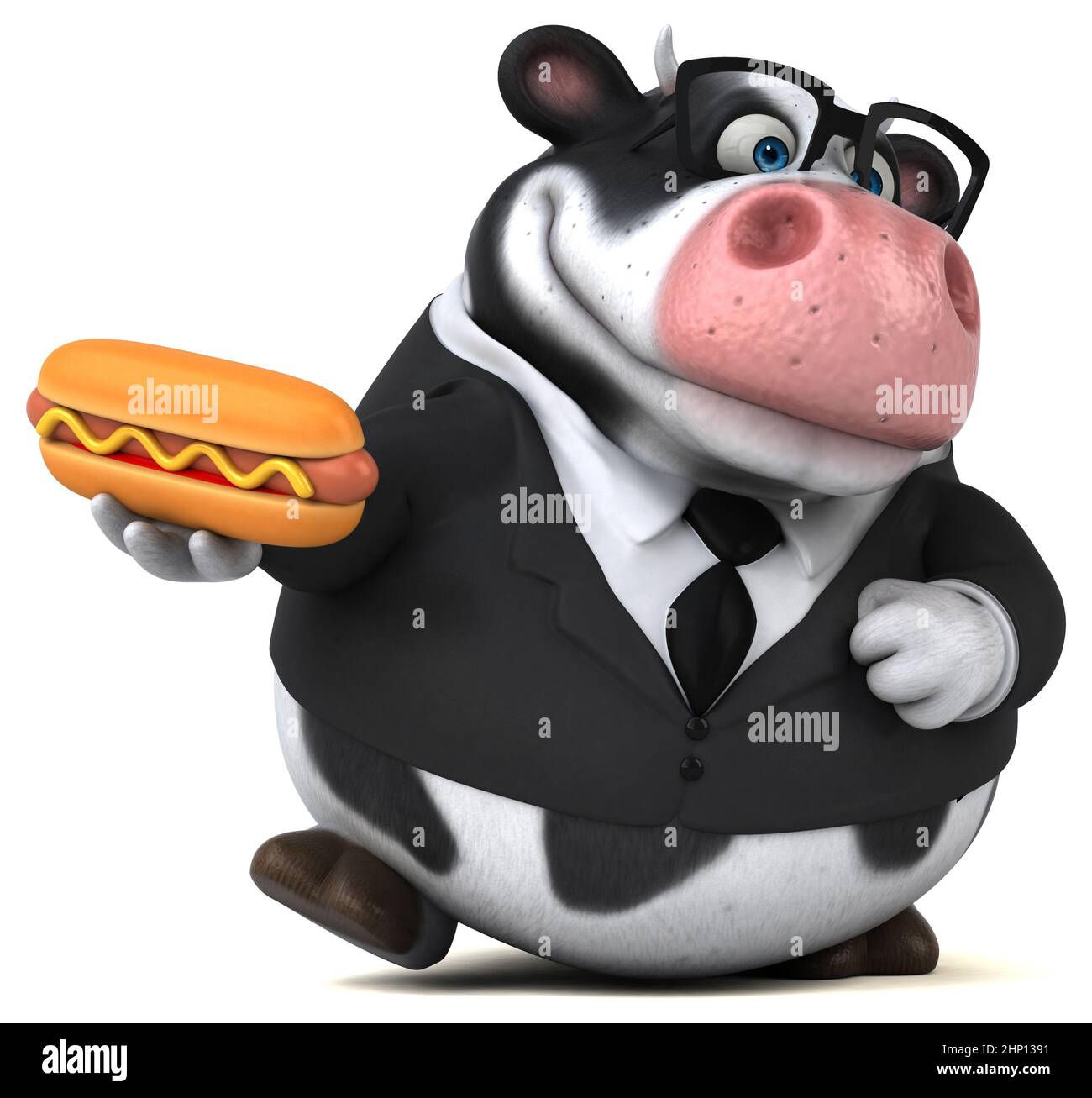 Fun cow - 3D Illustration Stock Photo - Alamy