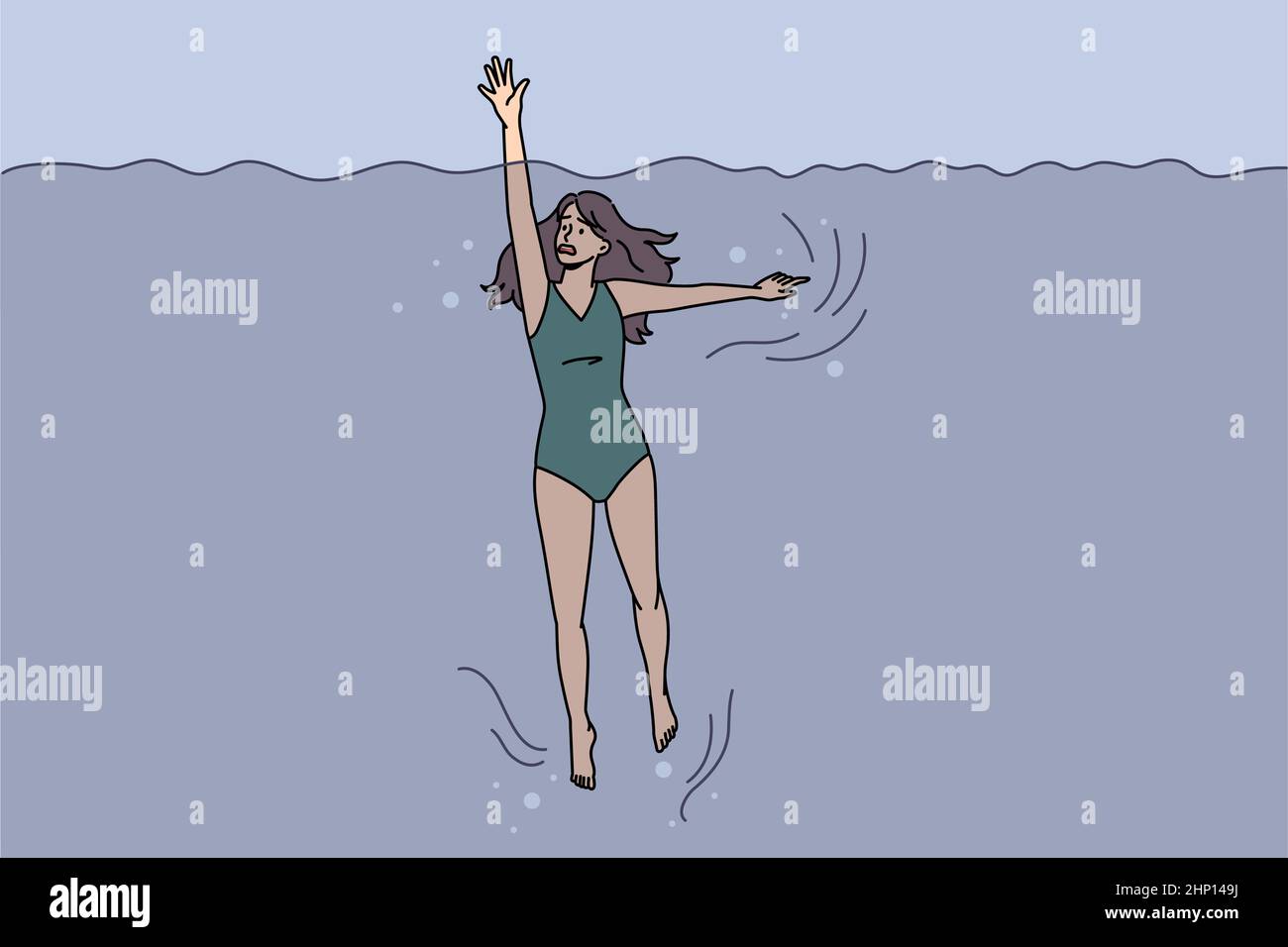 Woman underwater danger hi-res stock photography and images - Alamy