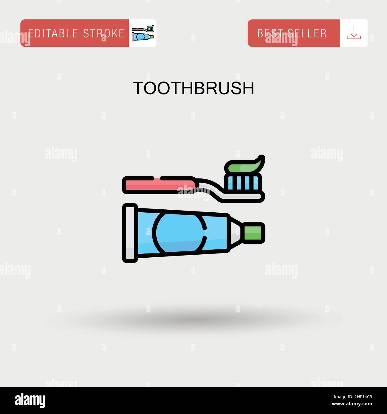 Toothbrush Simple vector icon Stock Vector Image & Art - Alamy