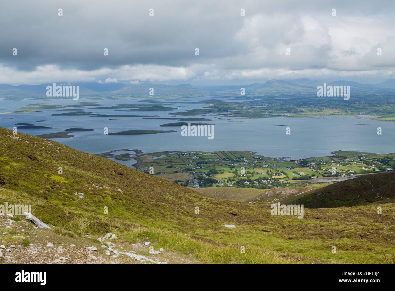 Croagh Patrick mountain with Westport in background, Westport, Ireland ...