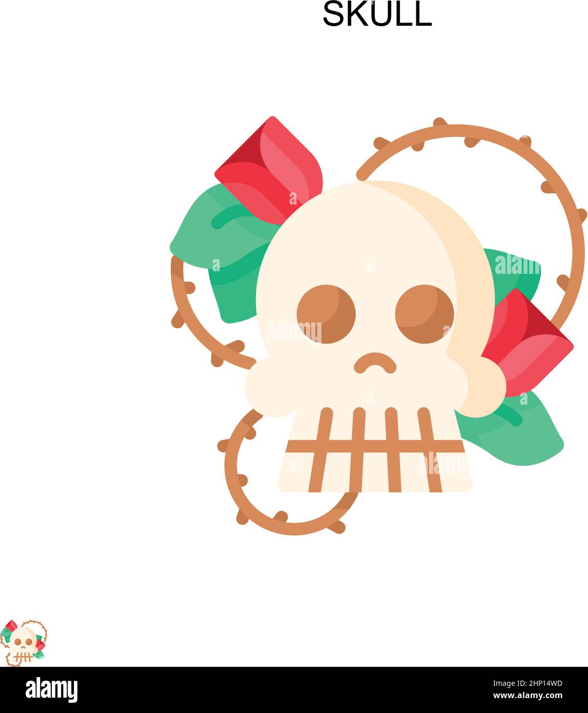 Skull Simple vector icon. Illustration symbol design template for web ...