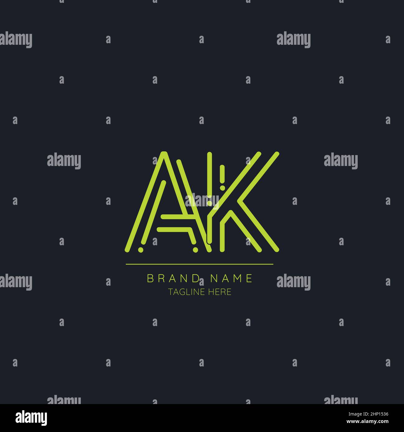 Minimal Initial Alphabet letter Logo icon AK Stock Vector Image & Art ...