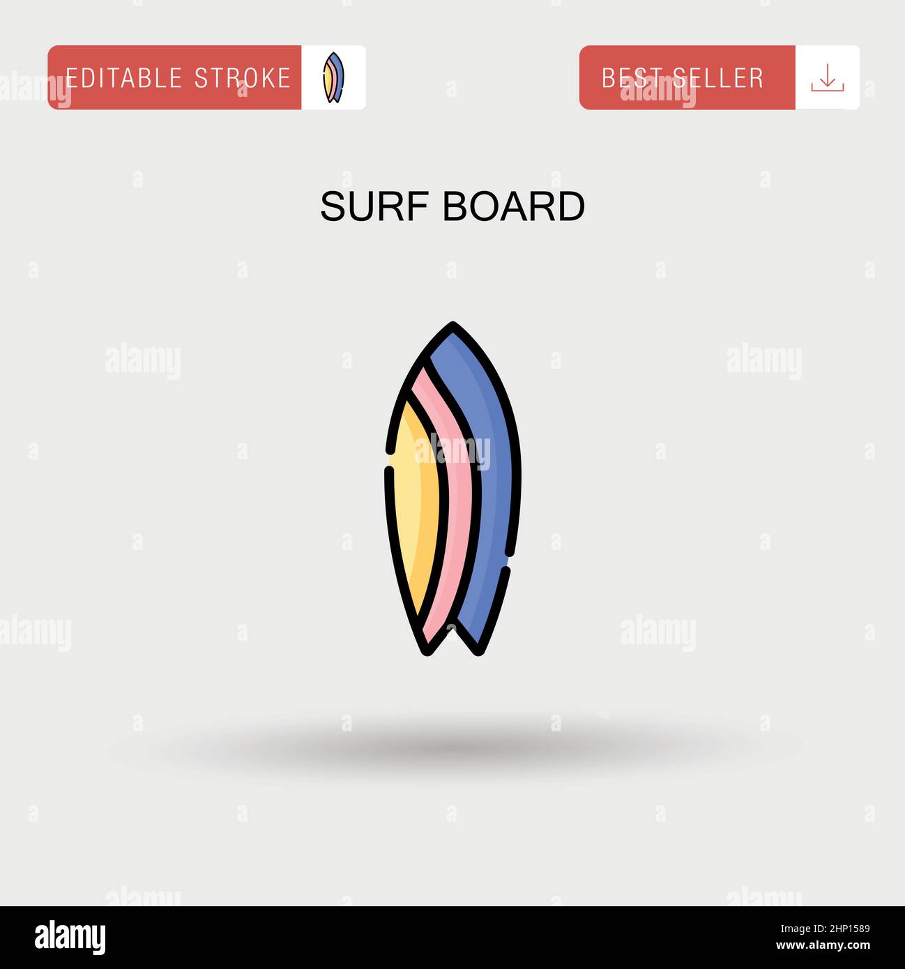 Surf board Simple vector icon Stock Vector Image & Art - Alamy
