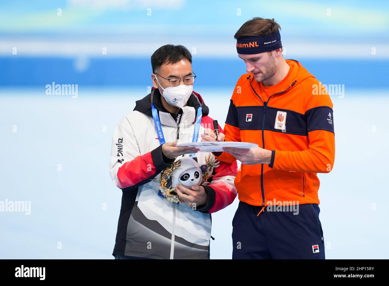 Thomas krol of the netherlands hands out a signature hi-res stock ...