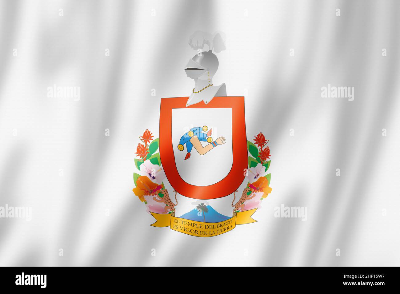 Colima state flag, Mexico waving banner collection. 3D illustration ...