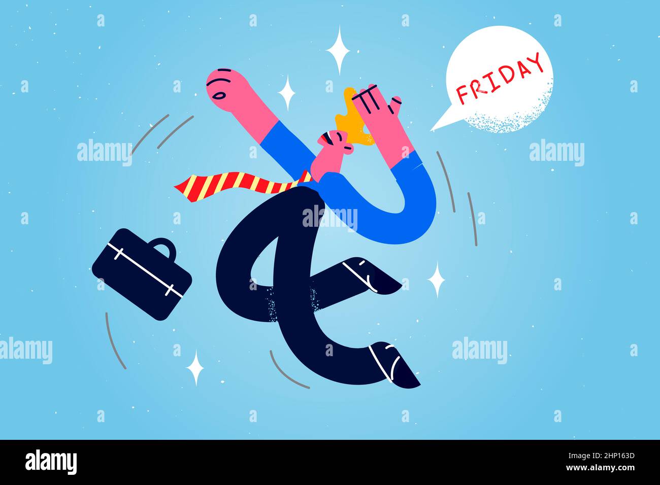 Overjoyed businessman jump feel happy for Friday coming in office ...