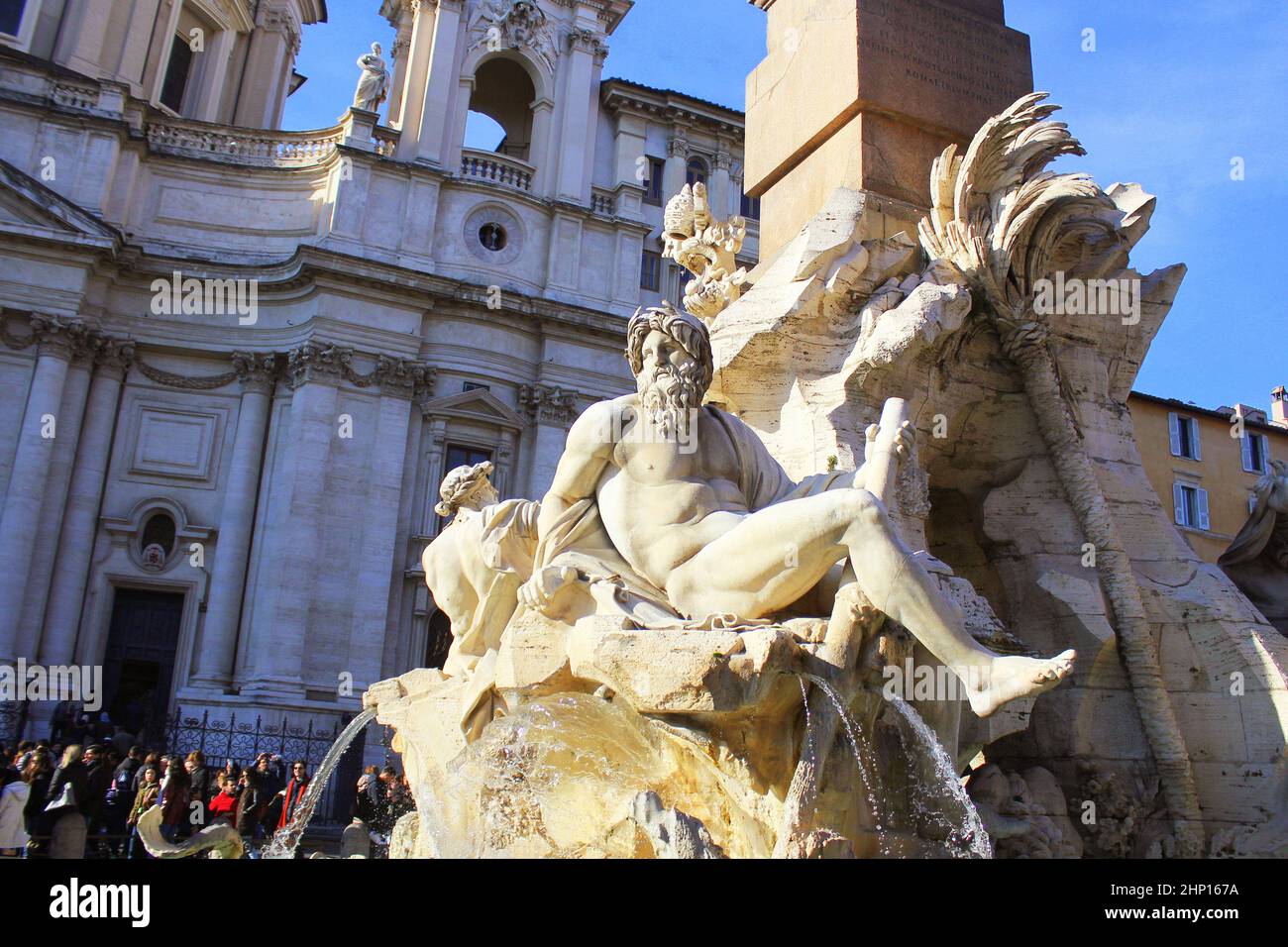 ROME-December 28 2018: Piazza Navona in Rome. Piazza Navona is a city ...