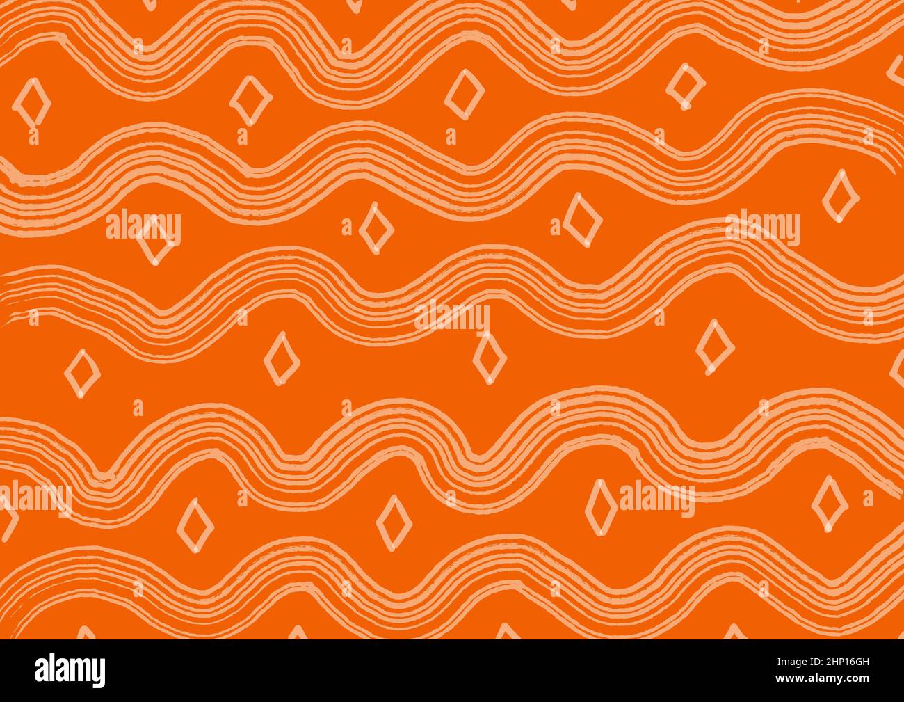 Abstract art background with orange and beige colors wavy lines ...