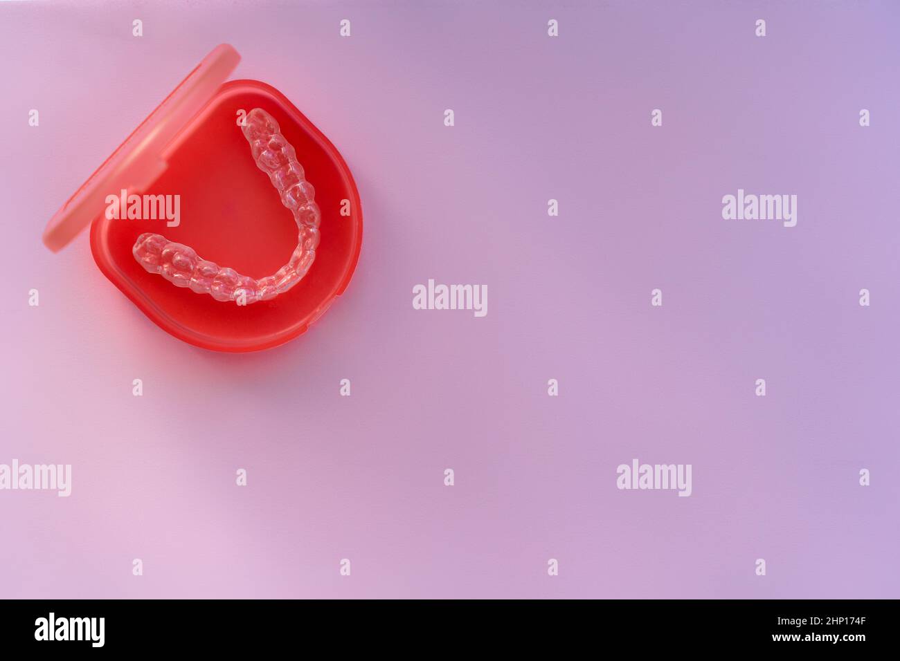 Orthodontological individual aligner for bite correction Stock Photo ...