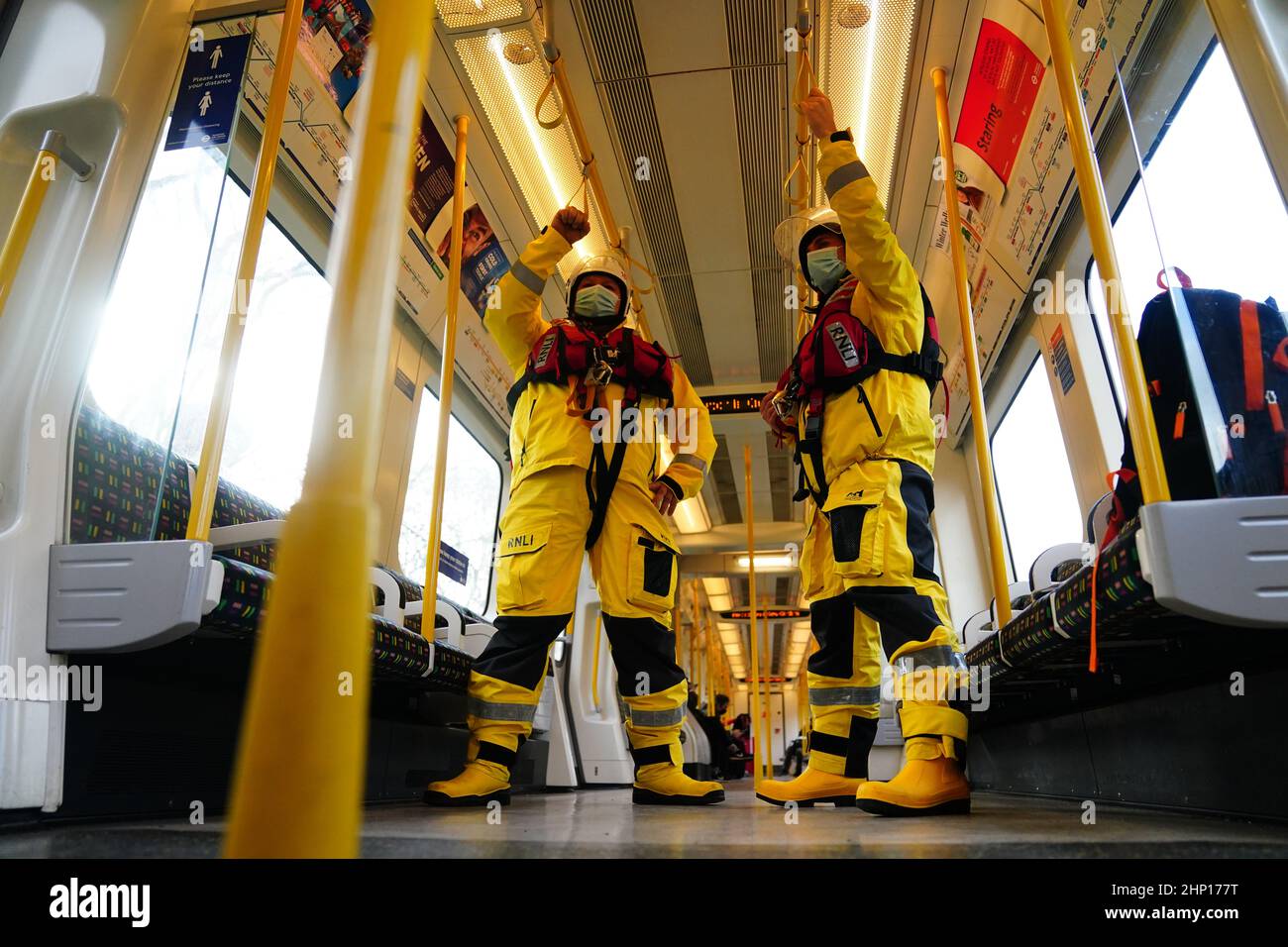 Lifeboat volunteers Brad Johnson (right) and Nick Walton on board the ...