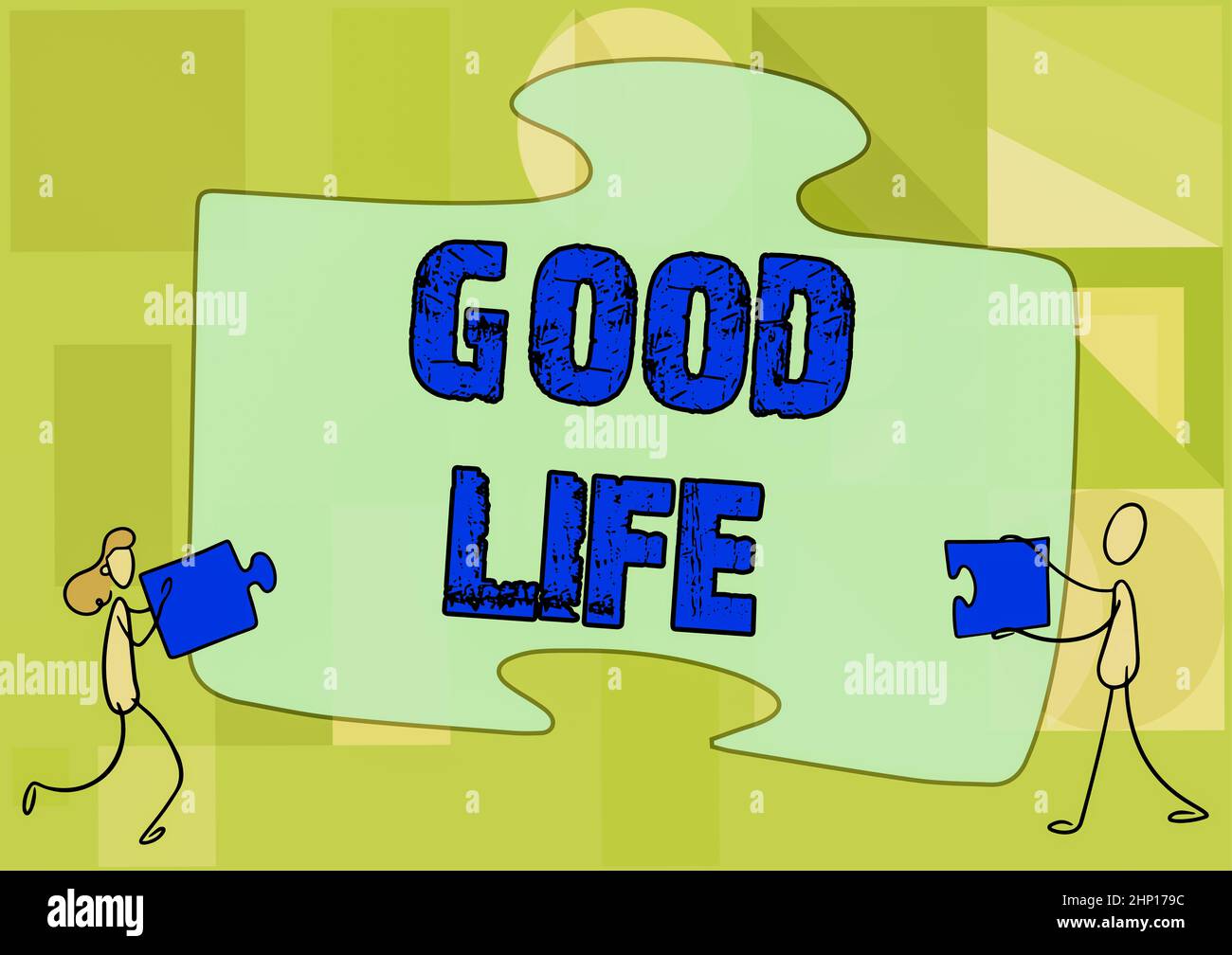 Conceptual display Good Life, Word Written on living in comfort and ...