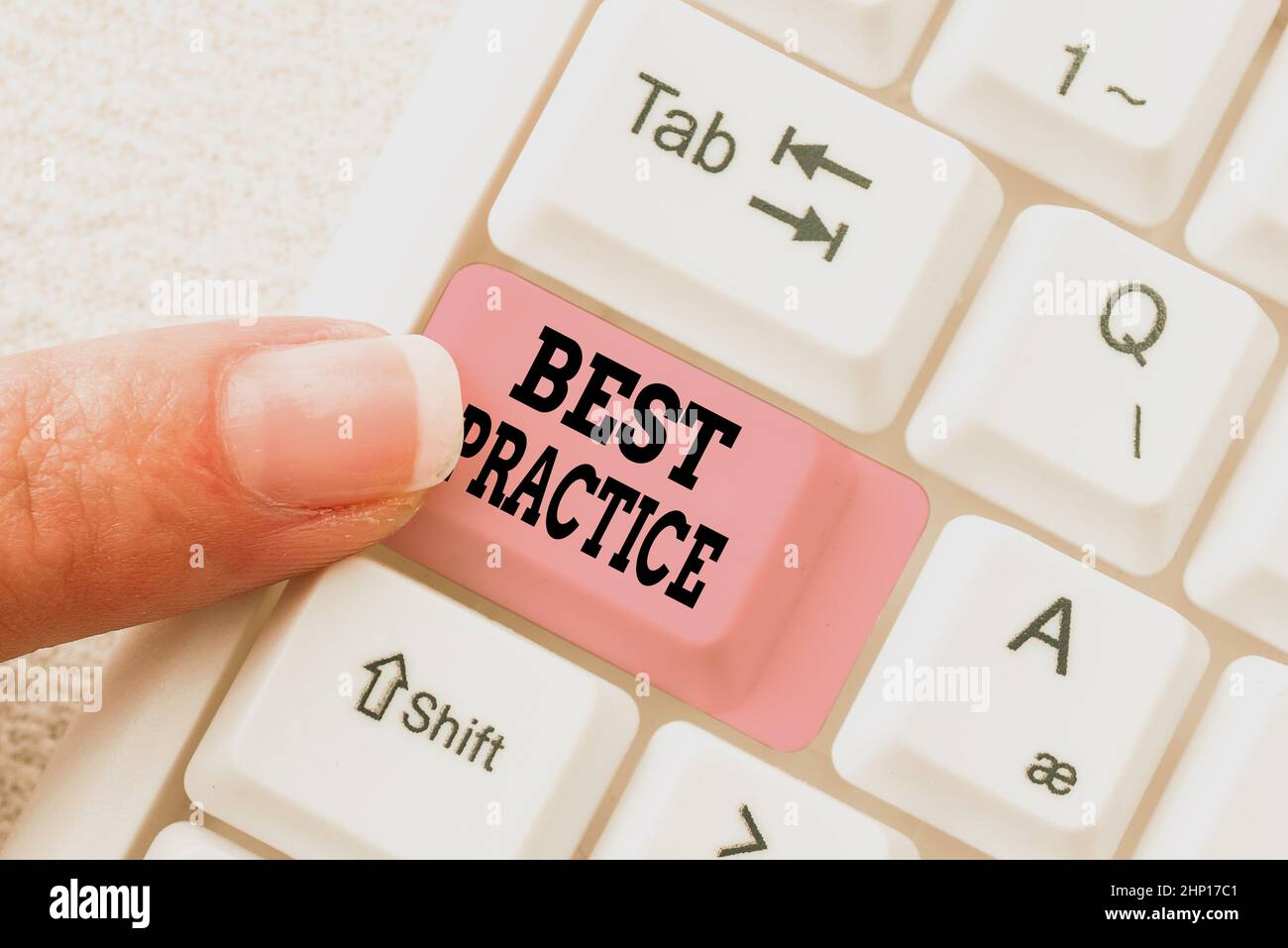 Hand writing sign Best Practice, Concept meaning commercial procedures ...