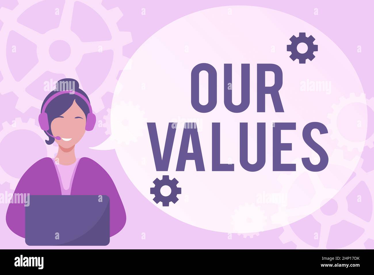 Sign displaying Our Values, Business approach things that you believe ...