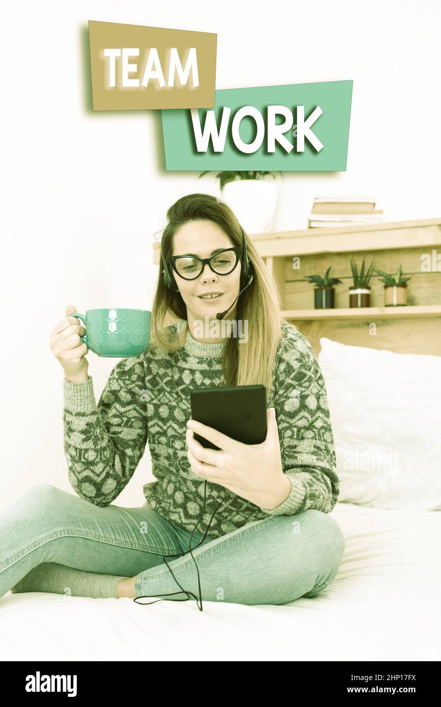 Text showing inspiration Team Work, Business idea Combined action of a ...