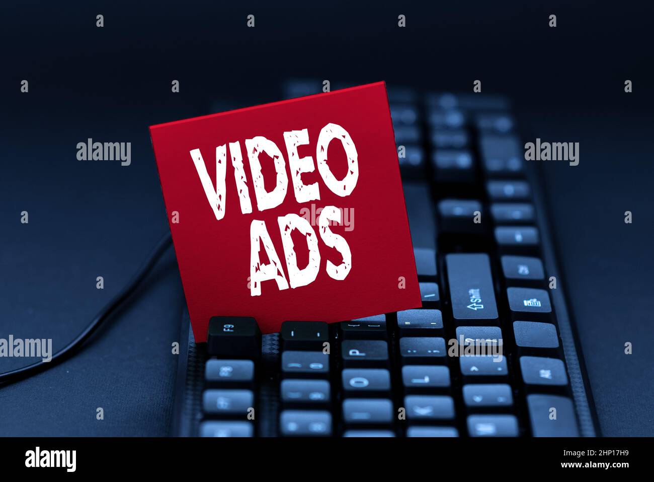 Text sign showing Video Ads, Concept meaning Engage audience in the ...