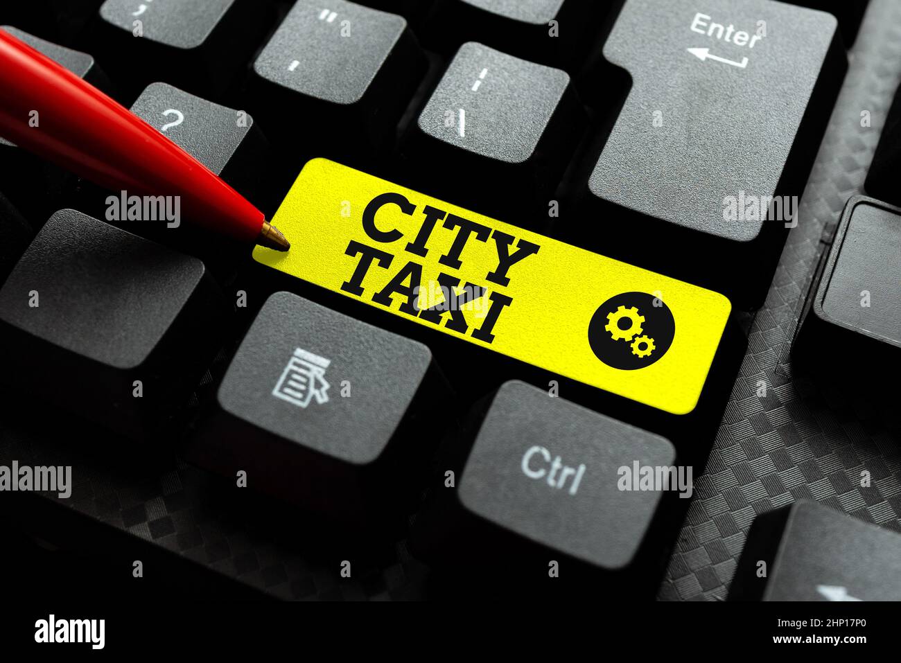 Text caption presenting City Taxi, Word for type of vehicle for hire ...
