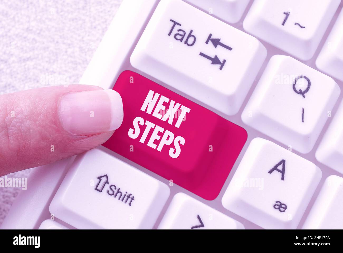 Hand writing sign Next Steps, Business concept numper of process going ...