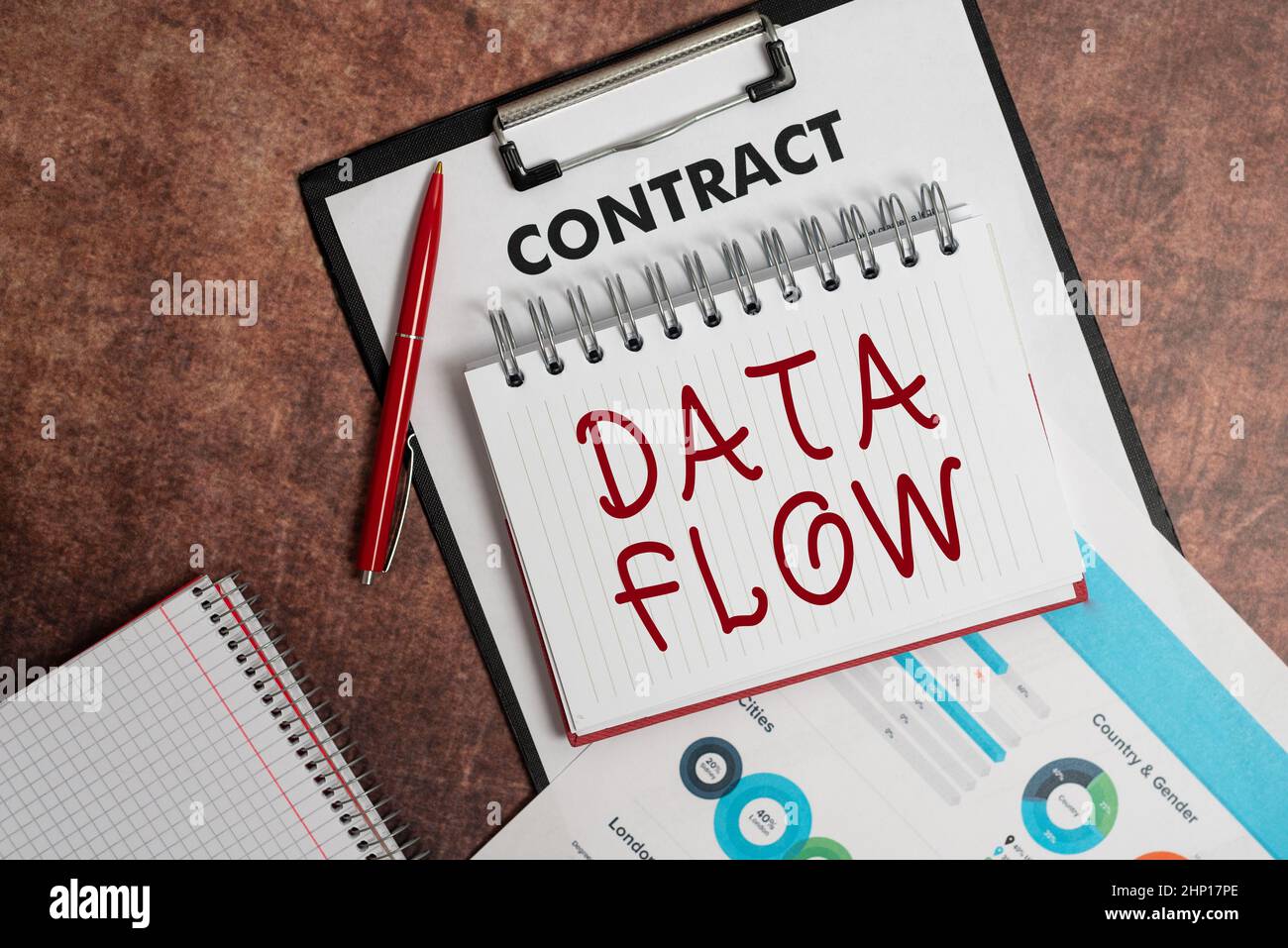 Text caption presenting Data Flow, Internet Concept the movement of data through a system ...