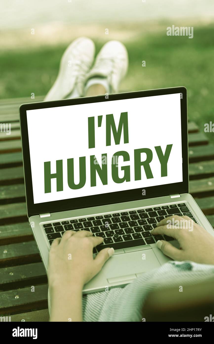 Text showing inspiration I M Hungry, Business showcase having a strong ...