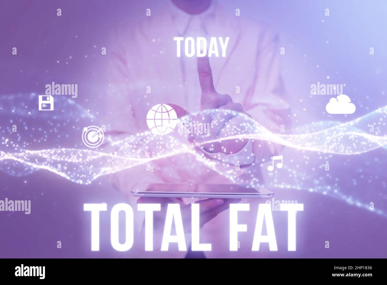 Sign displaying Total Fat, Word for combined value of the different ...