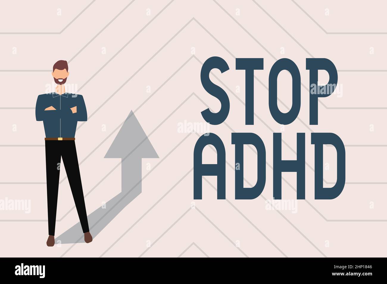 Text caption presenting Stop Adhd, Business idea Put at end the mental ...